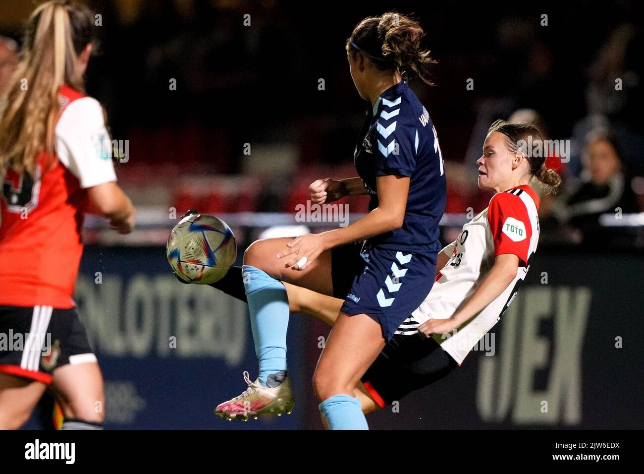 Rotterdam - Justine Brandau of Feyenoord Vrouwen 1 during the match ...