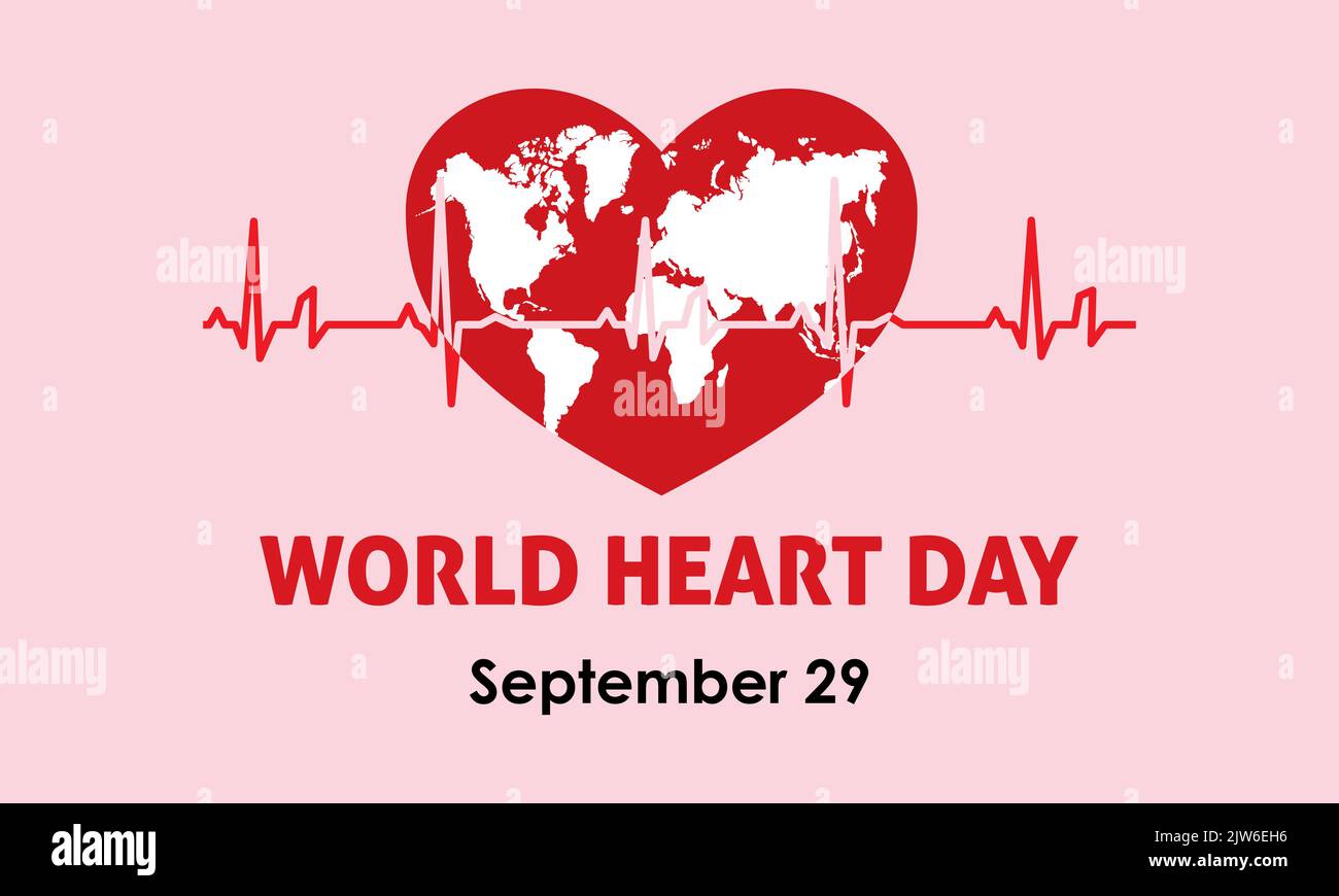 Vector illustration design concept of World Heart Day observed on every ...