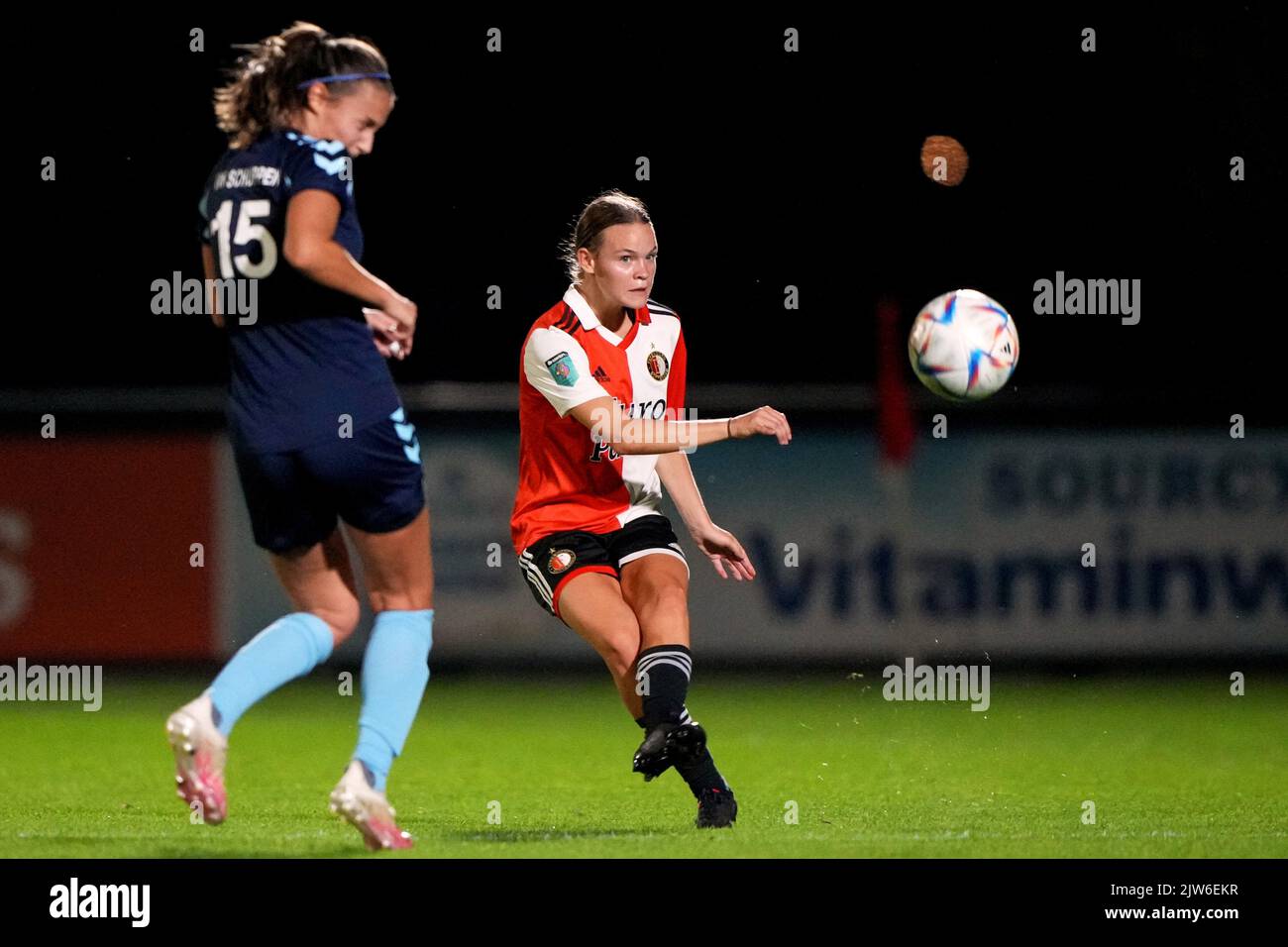Rotterdam - Justine Brandau of Feyenoord Vrouwen 1 during the match ...