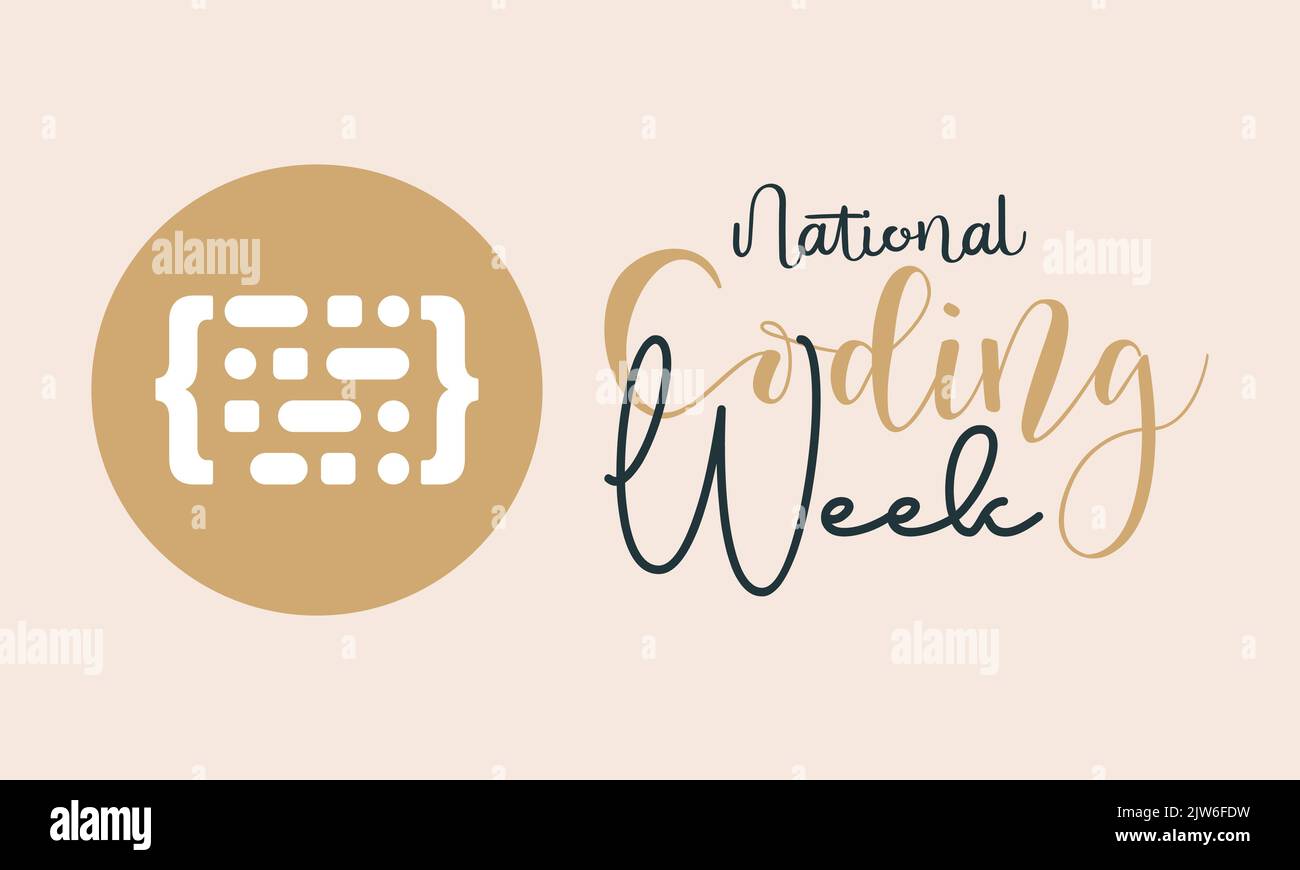 Vector illustration design concept of National coding week observed on every september Stock ...