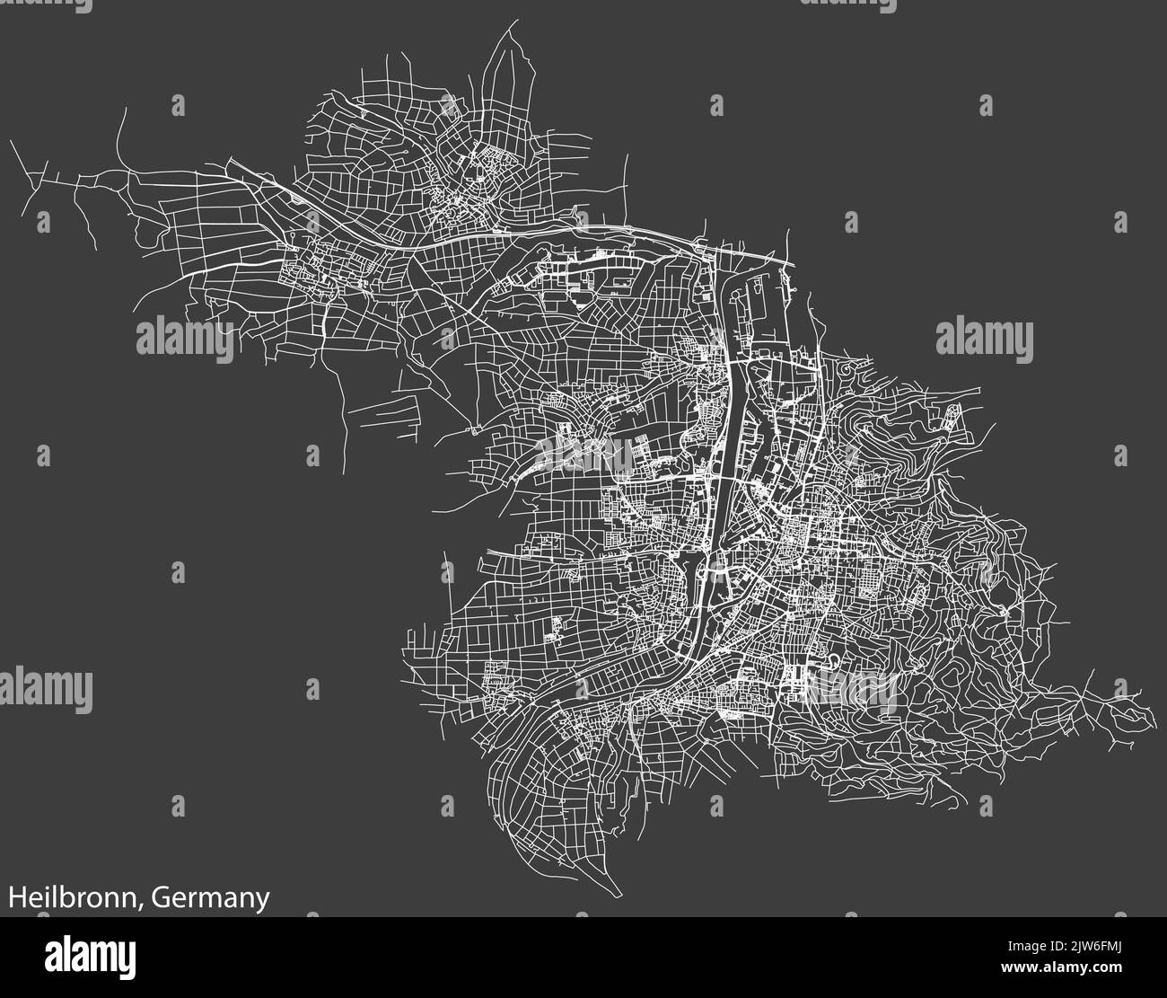 Street roads map of HEILBRONN, GERMANY Stock Vector Image & Art - Alamy