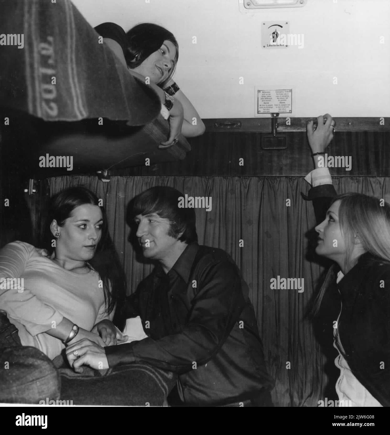 Image of travelers in the couchette of a lounger Stock Photo - Alamy