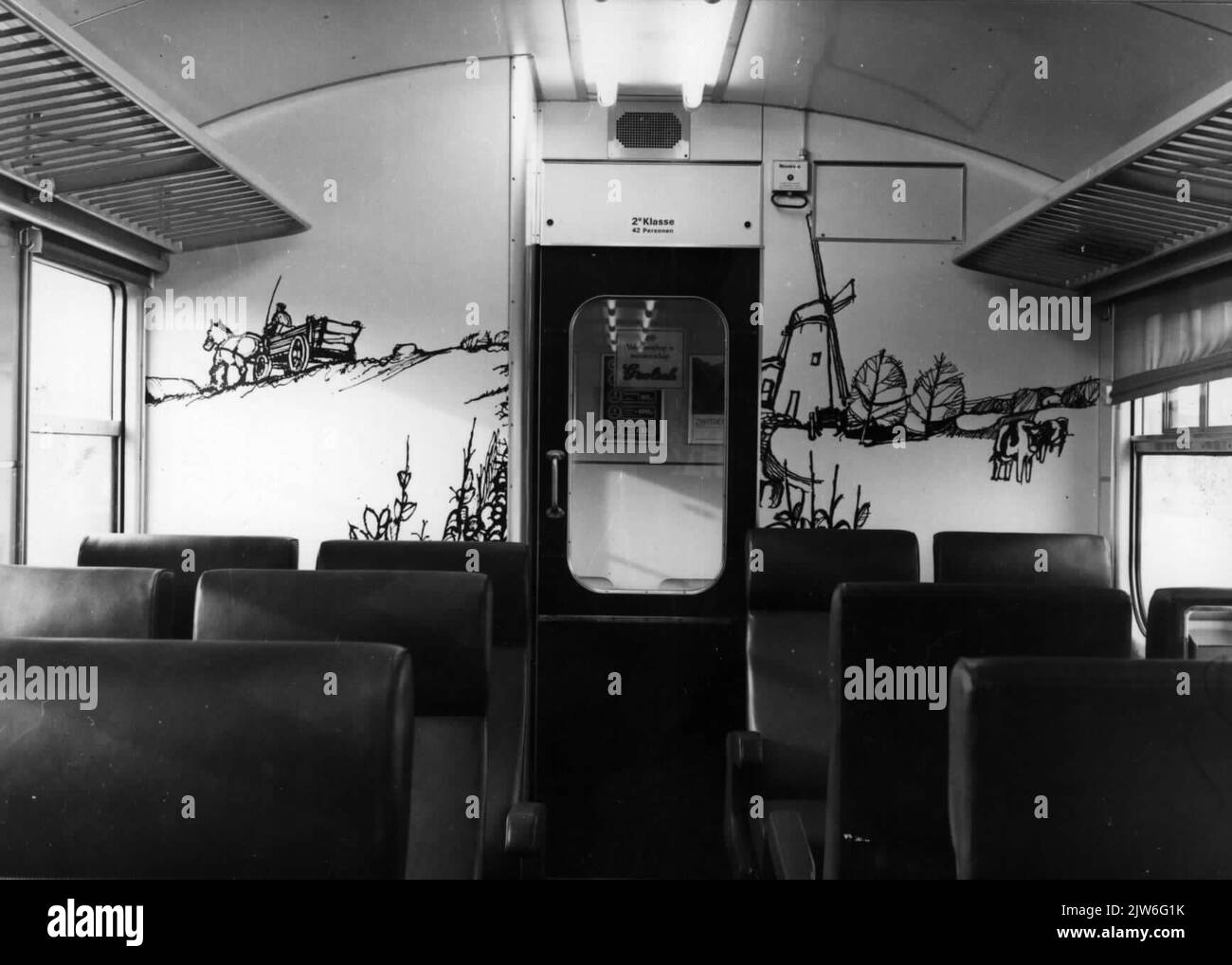 Interior of the BK car (2nd class) of the Electric train set no. 790 ...