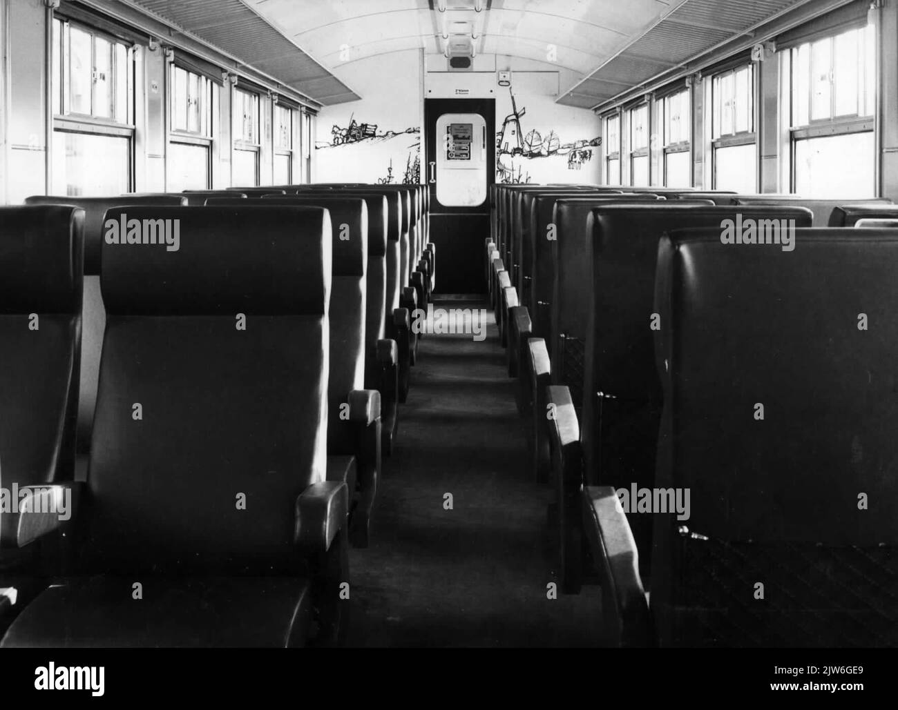 Interior of the BK car (2nd class) of the Electric train set no. 790 ...
