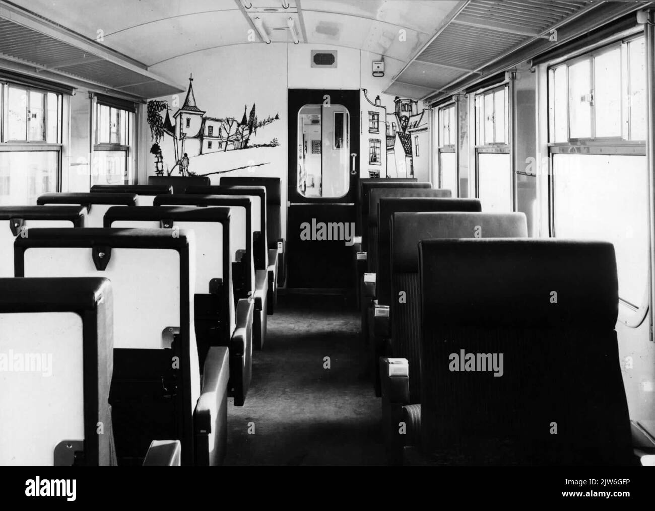 Interior of the A-car (1st class) of the Electric train set no. 790 ...