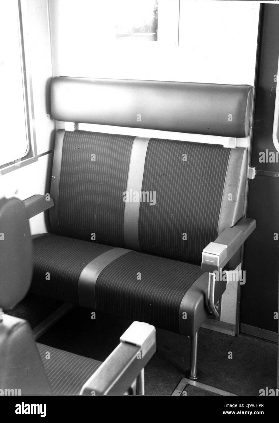 Interior of the first renovated diesel-electrical train set the 2 nr ...