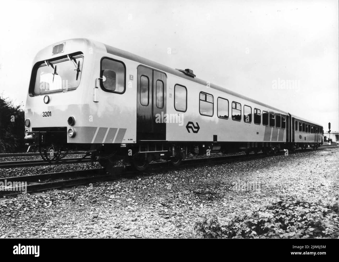 Image of the factory-new diesel-hydraulic train set no. 3201 (DH 2, series 3200) of the N.S ...