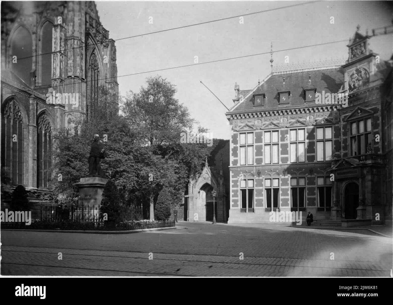 View of a part of the Domplein in Utrecht with the Domkerk and on the ...