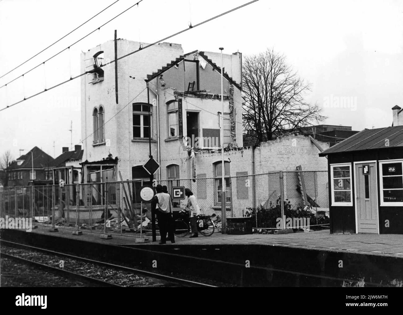 View of the N.S. station Best te Best during the demolition with the ...