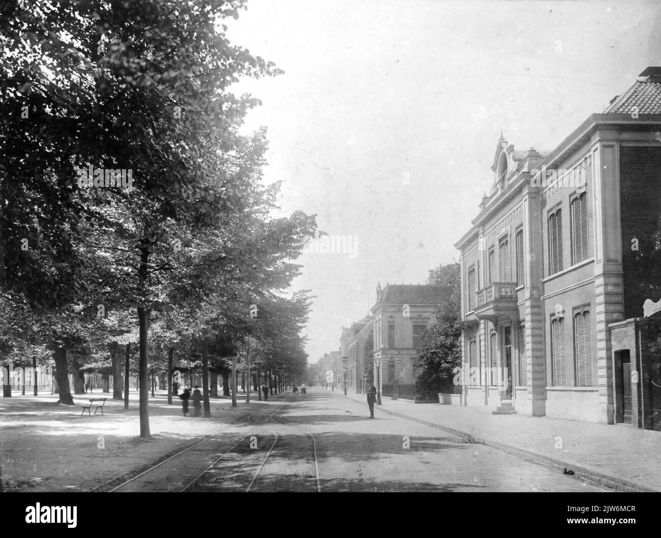View of the facades of the Houses Maliebaan 56 (Right) bear in Utrecht ...