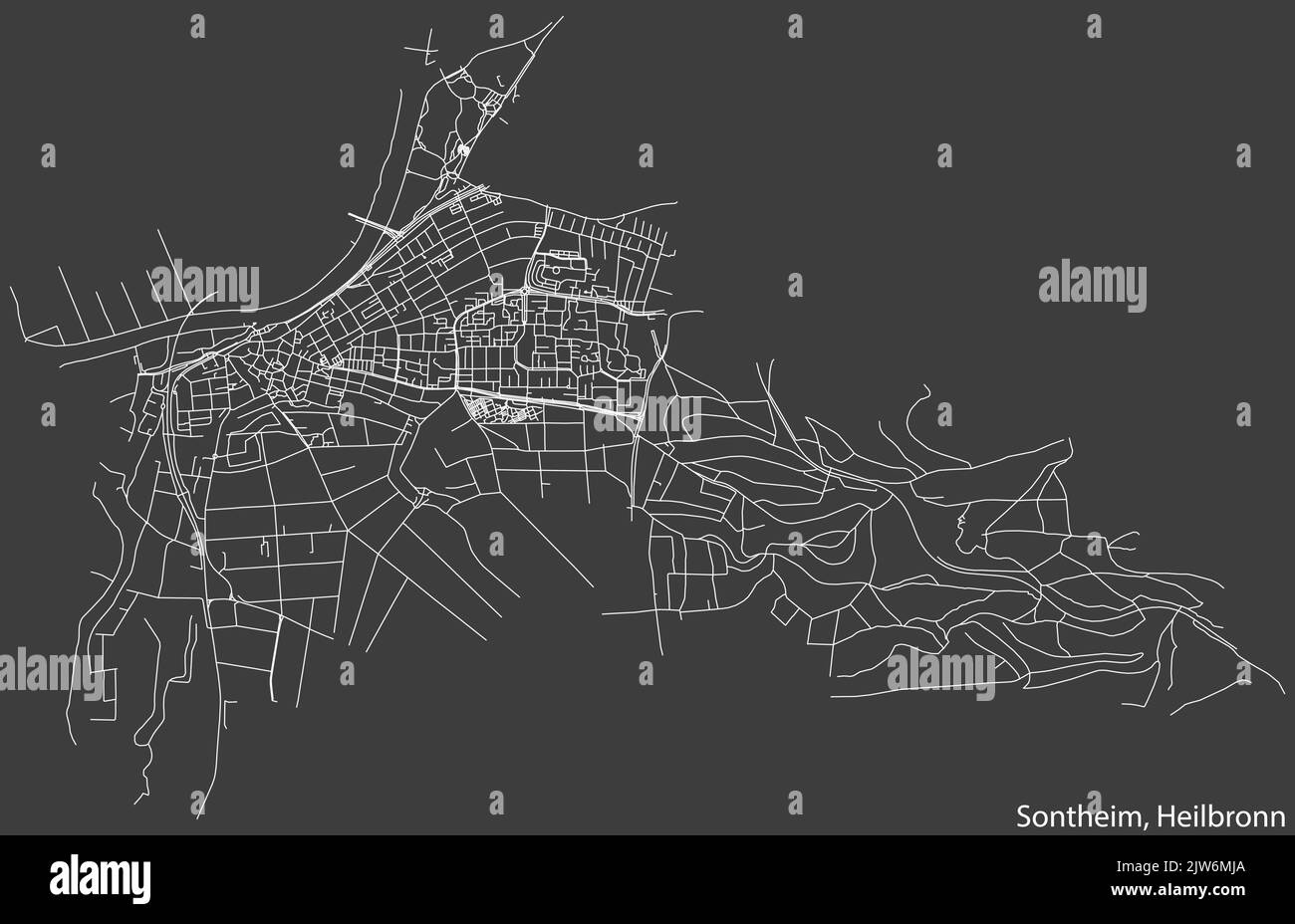Street roads map of the SONTHEIM DISTRICT, HEILBRONN Stock Vector Image ...