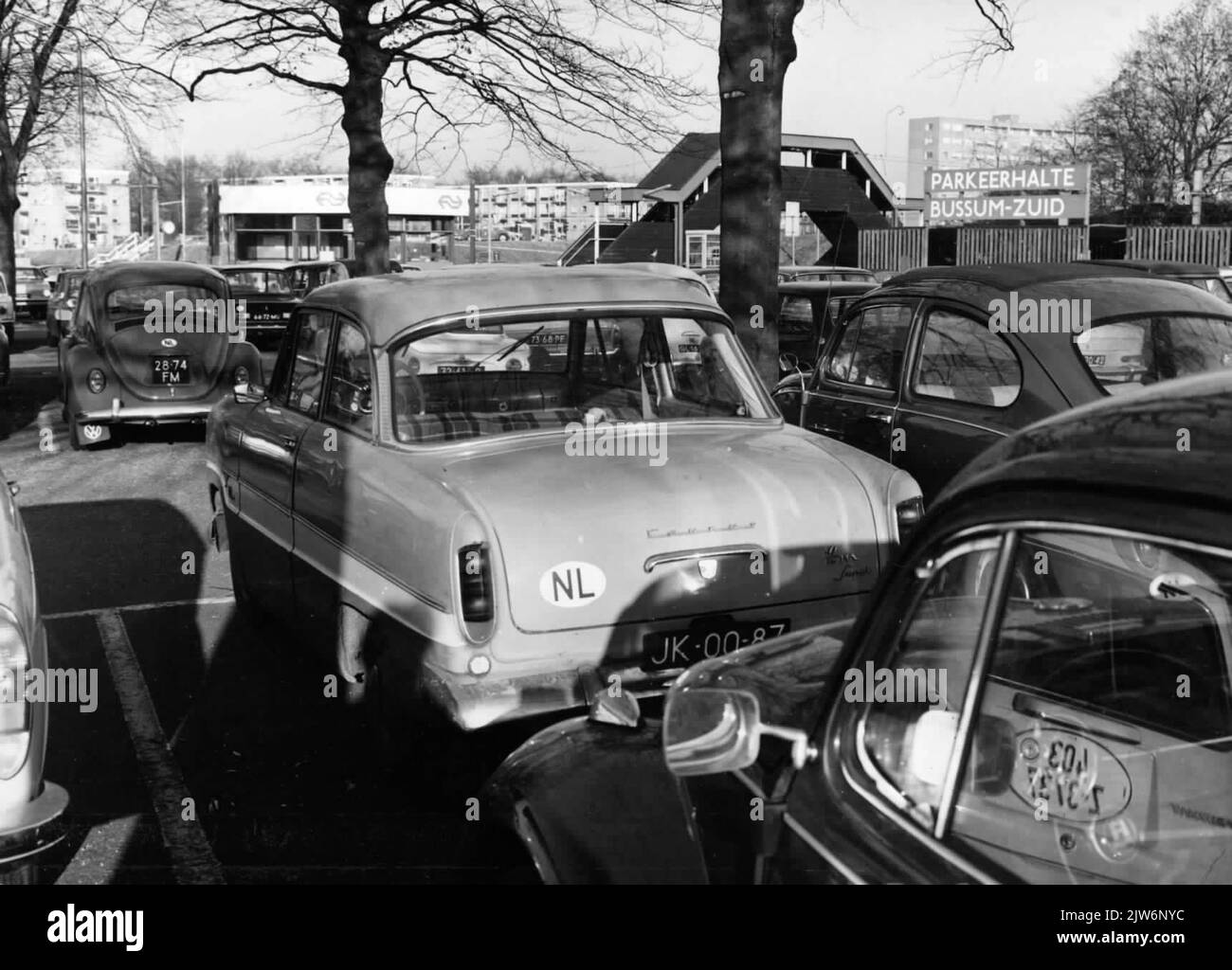Image of parked cars at the N.S. station Bussum Zuid in Bussum Stock ...