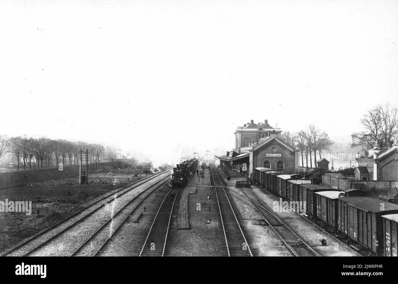 View of the N.S. station Middelburg in Middelburg, from the footbridge ...