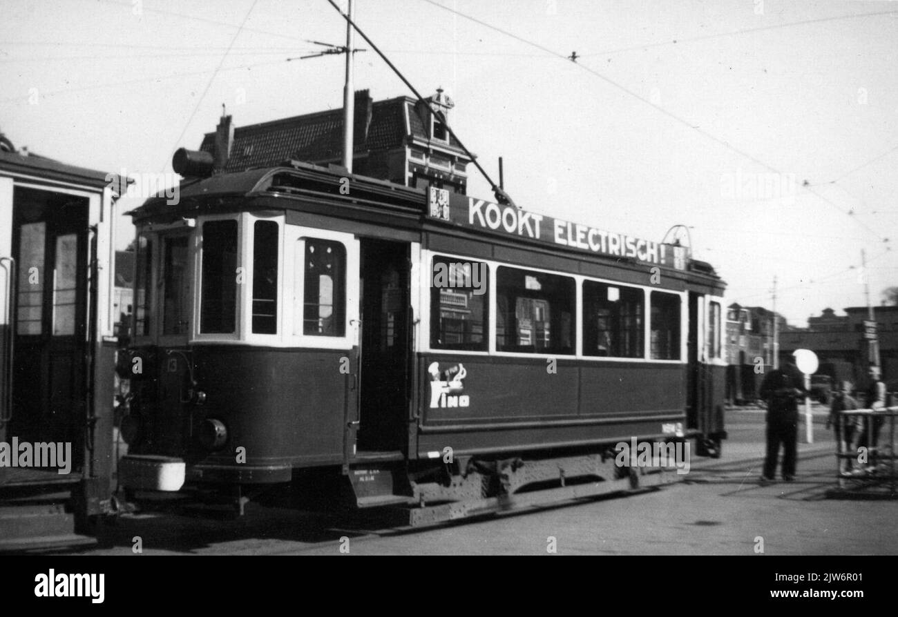 Image of an electric tram of the N.B.M. (motor car no. 13) on ...