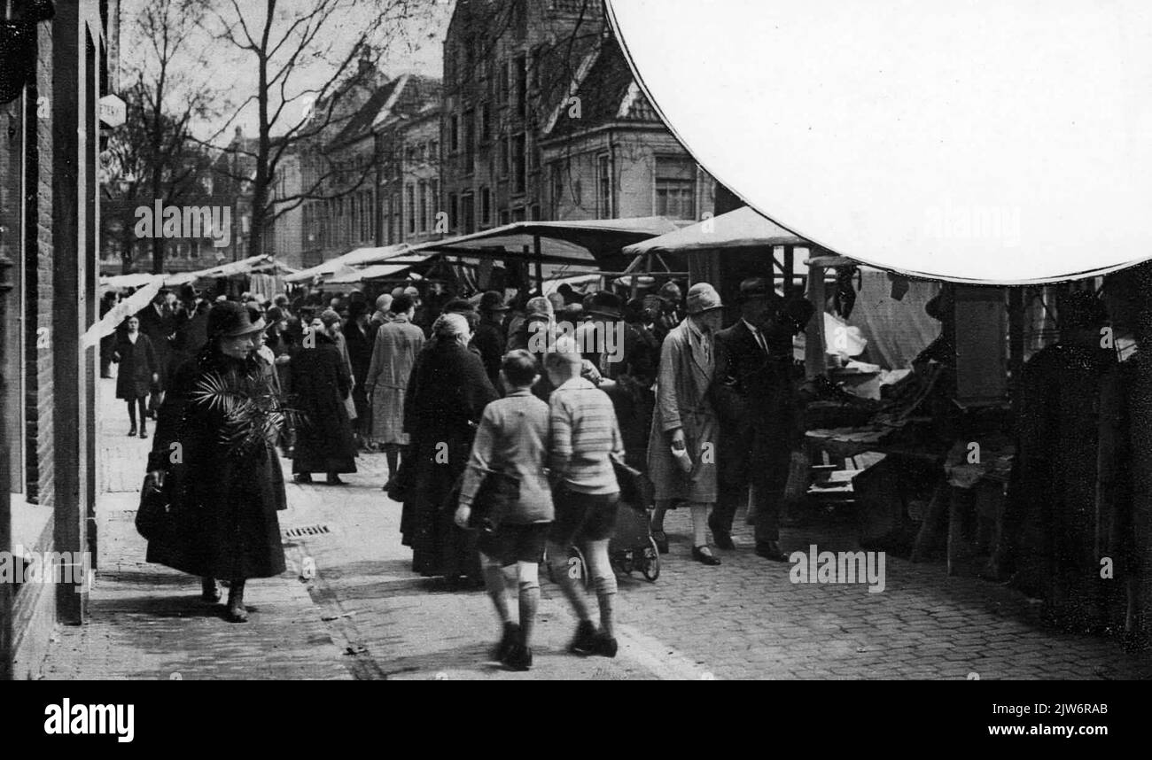 Shoppers in local market in Black and White Stock Photos & Images - Alamy