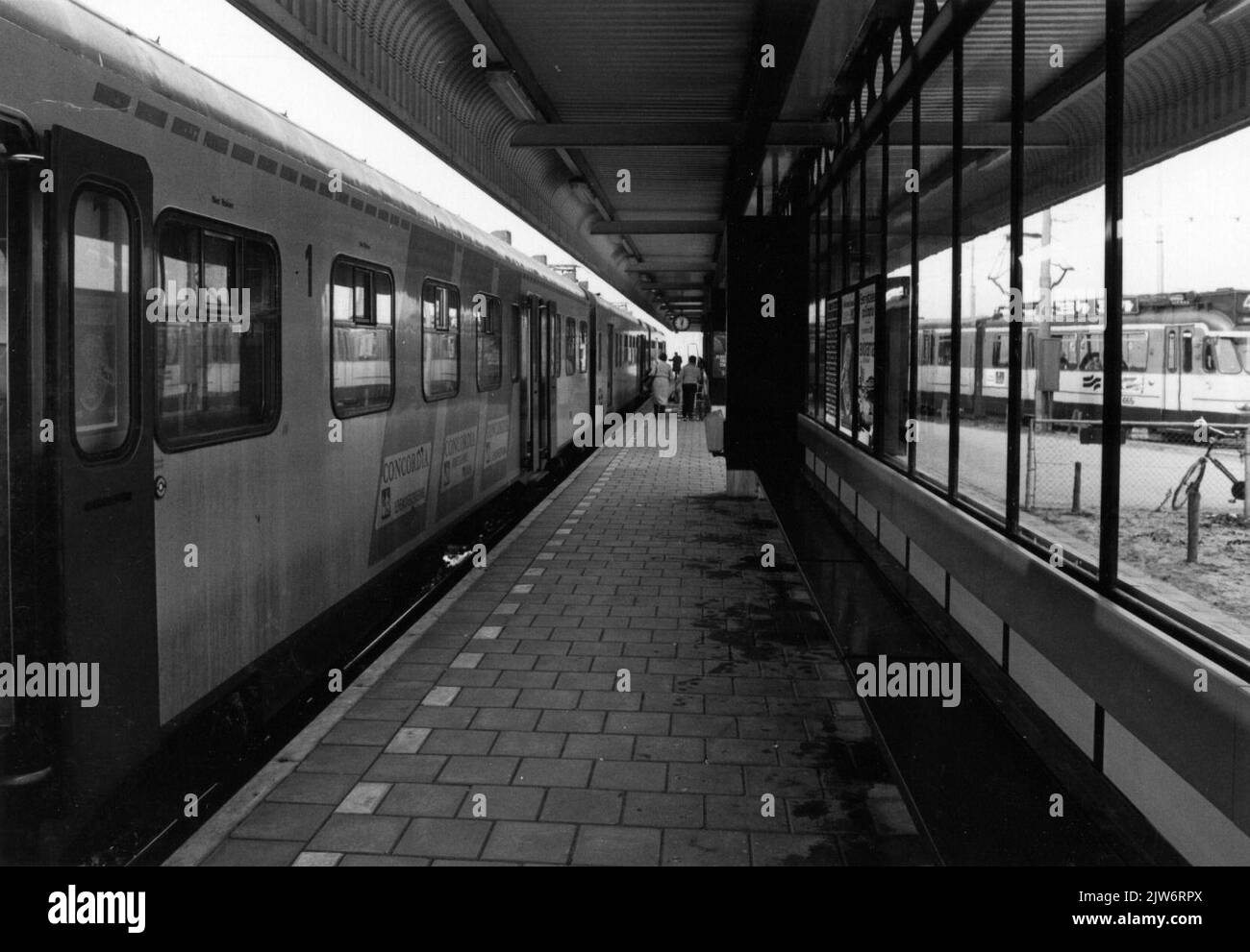 View of the platform of the N.S. station Amsterdam RAI in Amsterdam ...