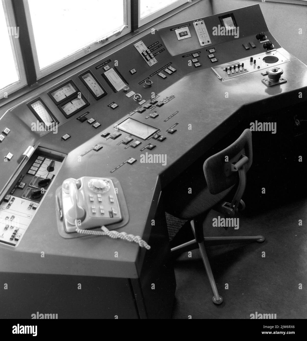 Image of the control panel of the lifting section of the railway bridge ...