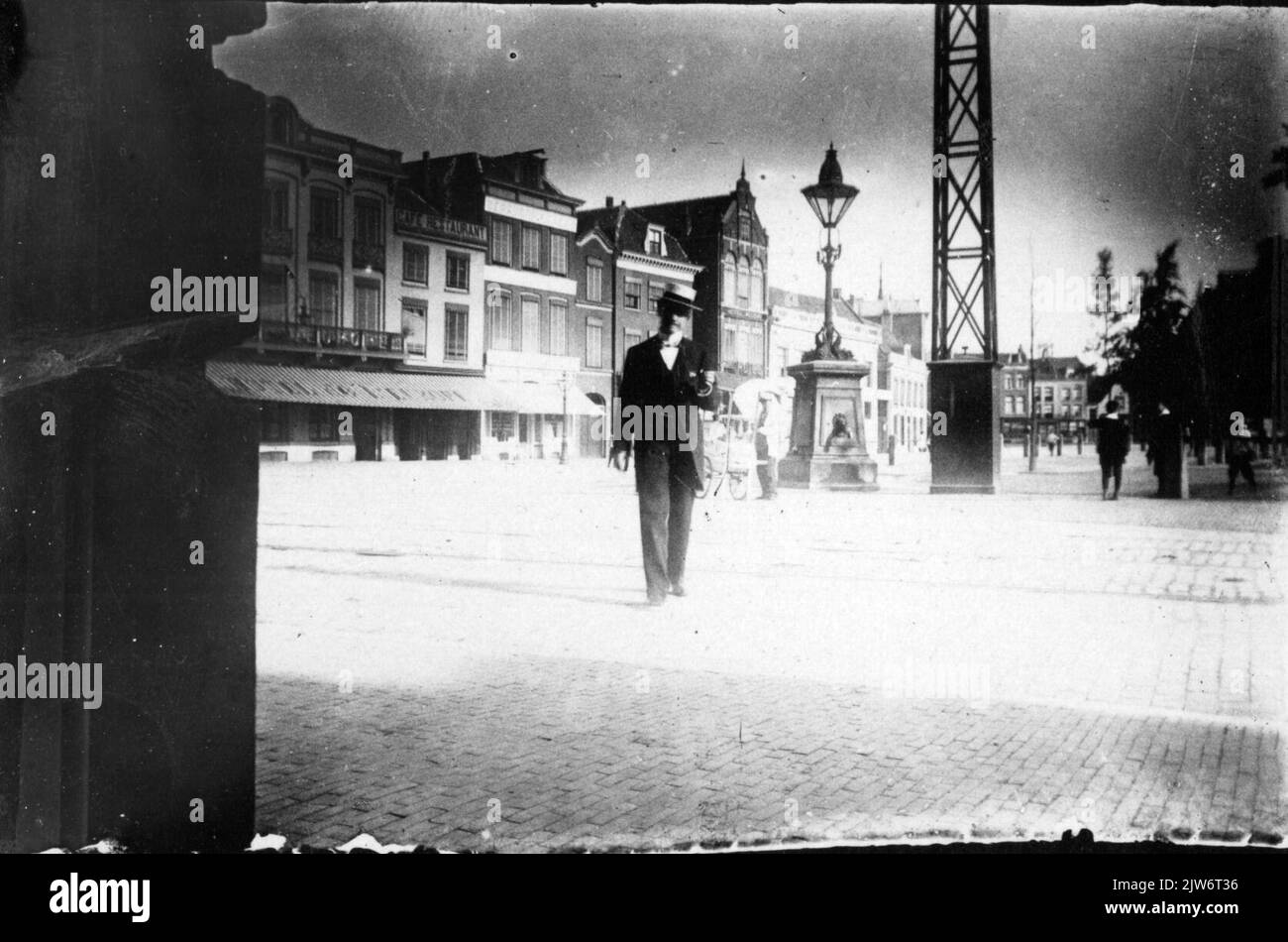View of the facades of a few store living houses on the east side of ...