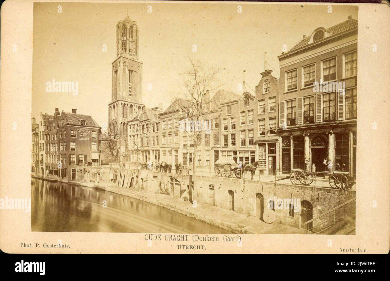 View of the Oudegracht in Utrecht with the houses on the Donker Gaard ...