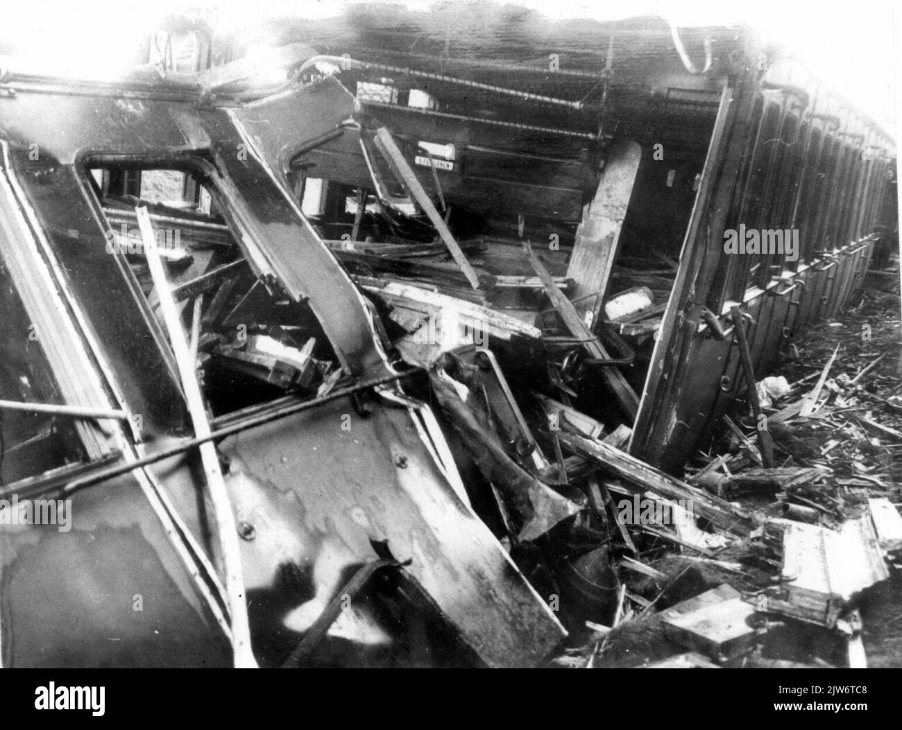 Image of one of the heavily damaged carriages of the train 102, who was ...