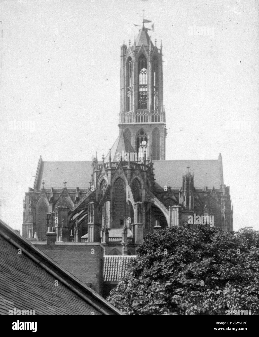 View of the Domkerk and Domtoren (Domplein) in Utrecht, from the east ...