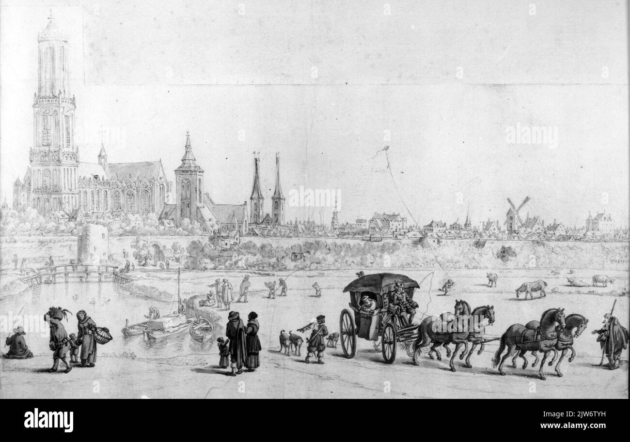 Profile of the city of Utrecht from the West: the section with the ...