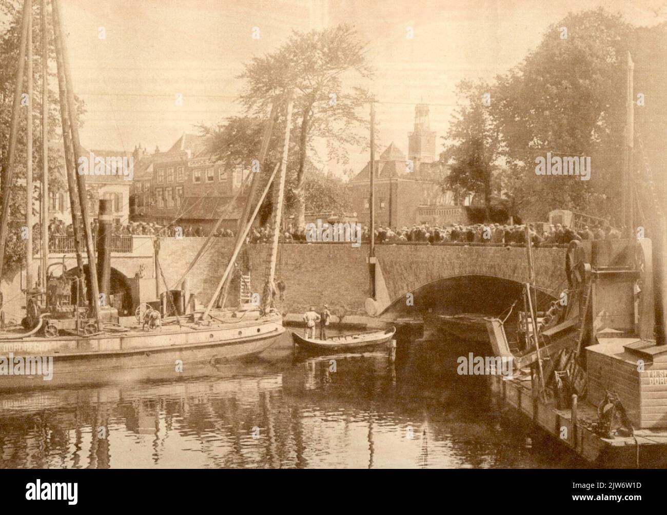 View of the Tolsteegbrug over the Stadsbuitengracht in Utrecht with a ...