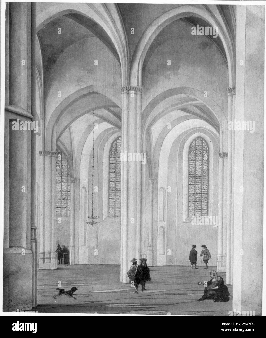 Interior of the Buurkerk in Utrecht: the northwestern part of the ship ...