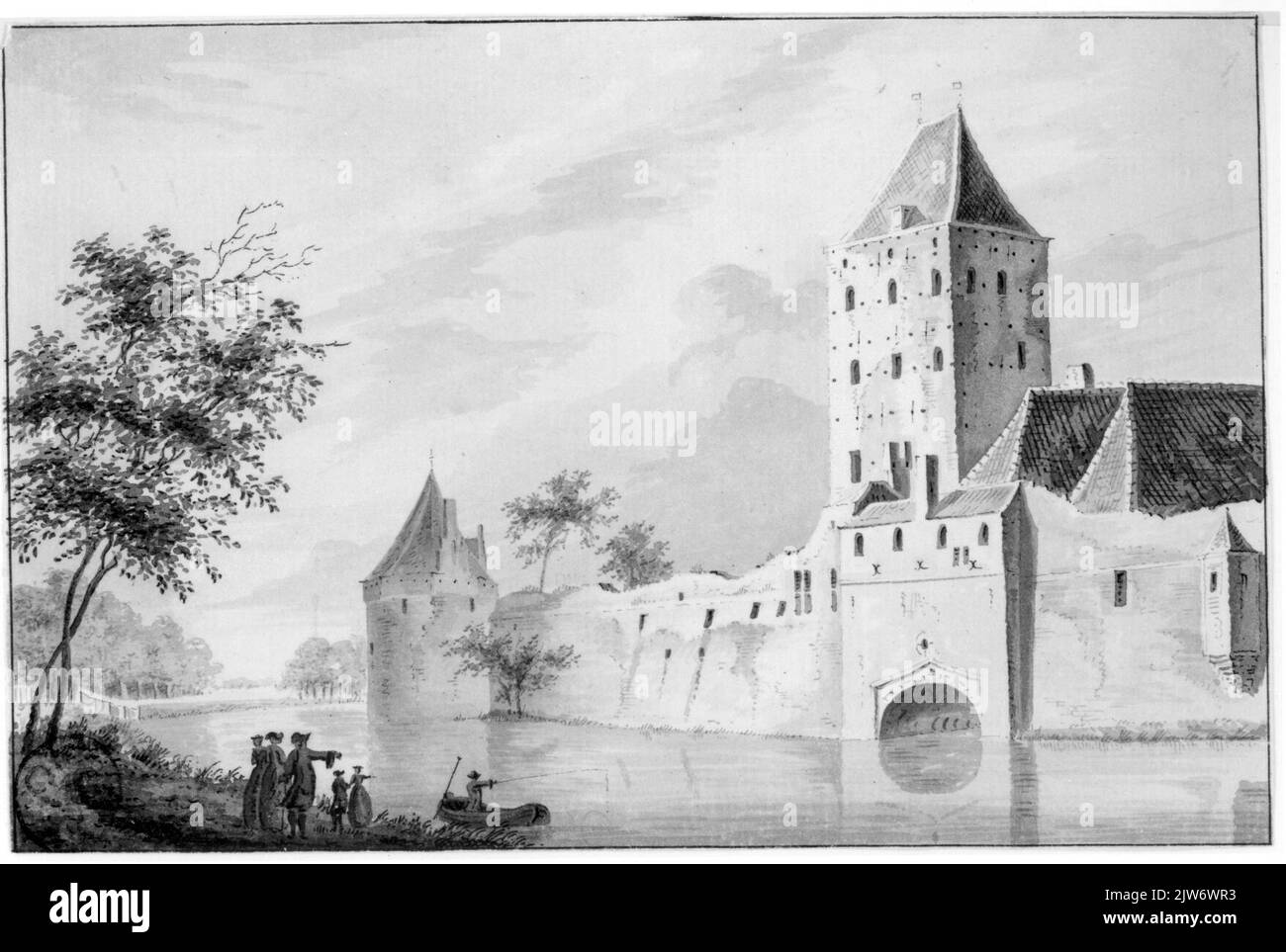 View from the Singel over the Stadsbuitengracht on the Stadswal van ...