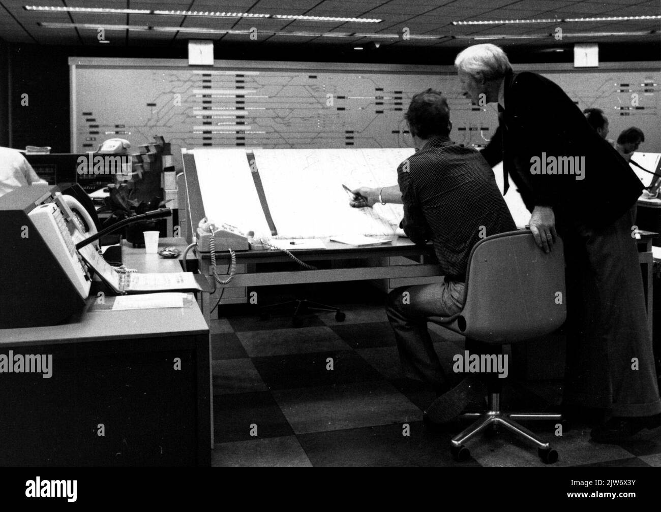 Interior of the Central Traffic Control Post (CVL post) of the N.S. in ...