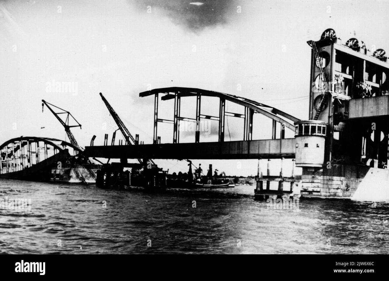 View of the destroyed railway bridge in Zwolle Stock Photo - Alamy