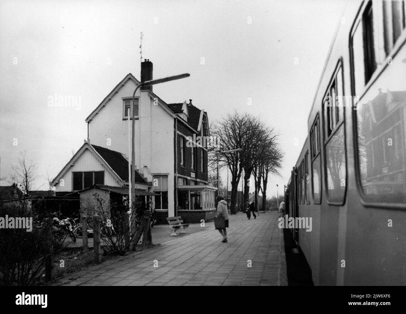 View on the platform side of the N.S. station Gramsbergen in ...