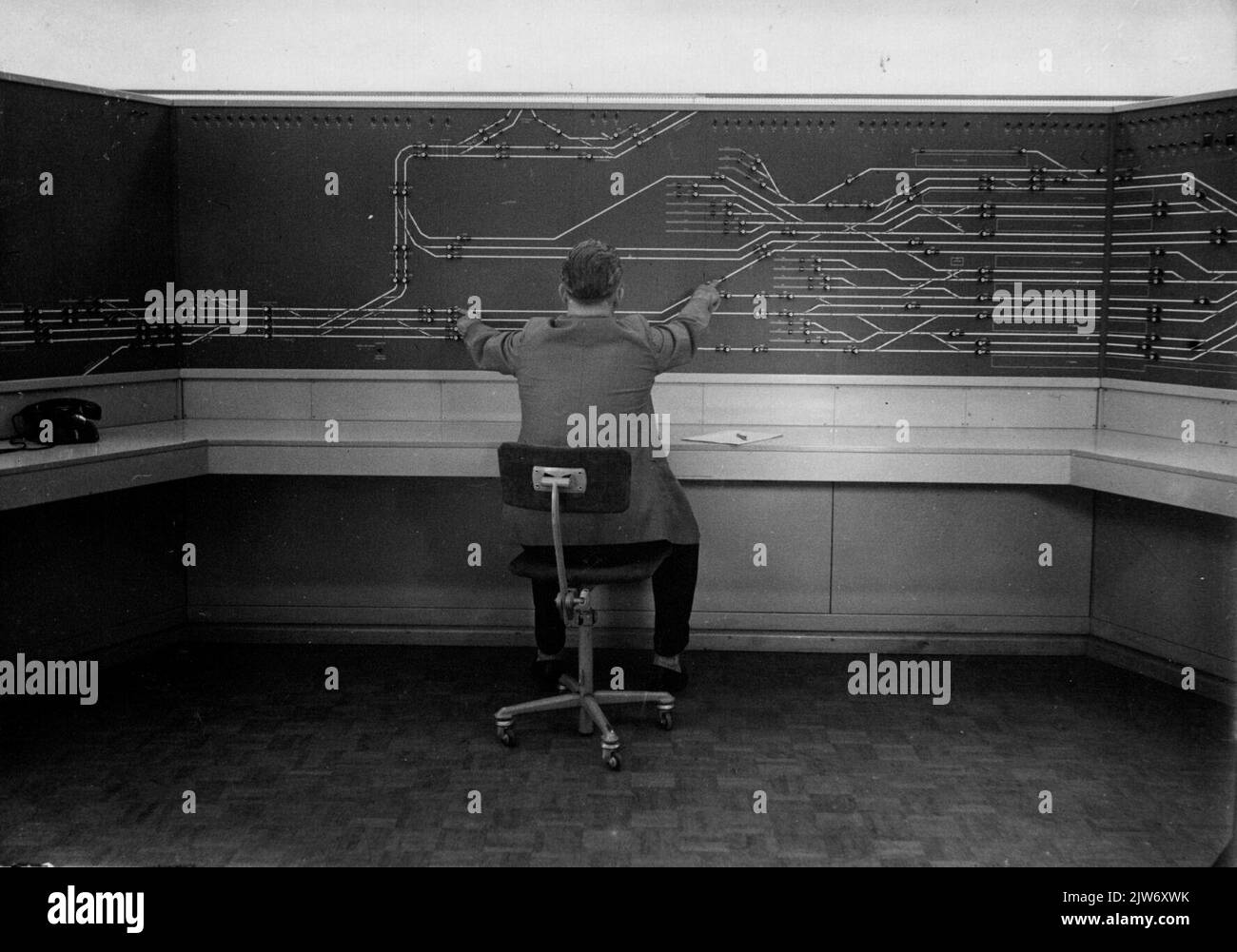 Image of the train service leader at the NX control tableau in the ...