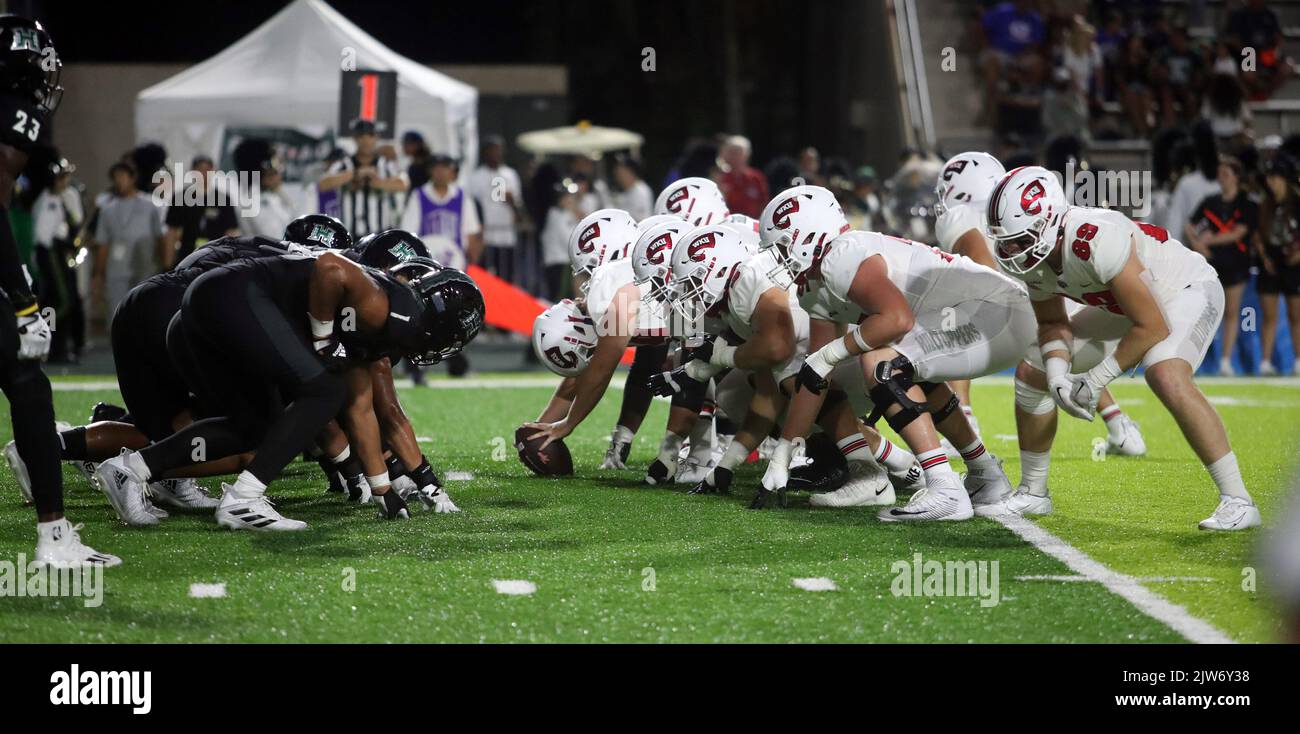 September 3, 2022 - The line of scrimmage during a game between the ...