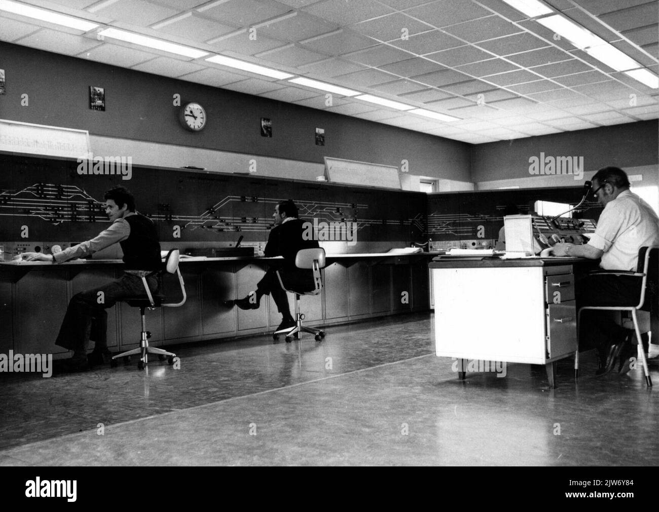 Interior of the Central Traffic Control Post (CVL post) of the N.S. in ...