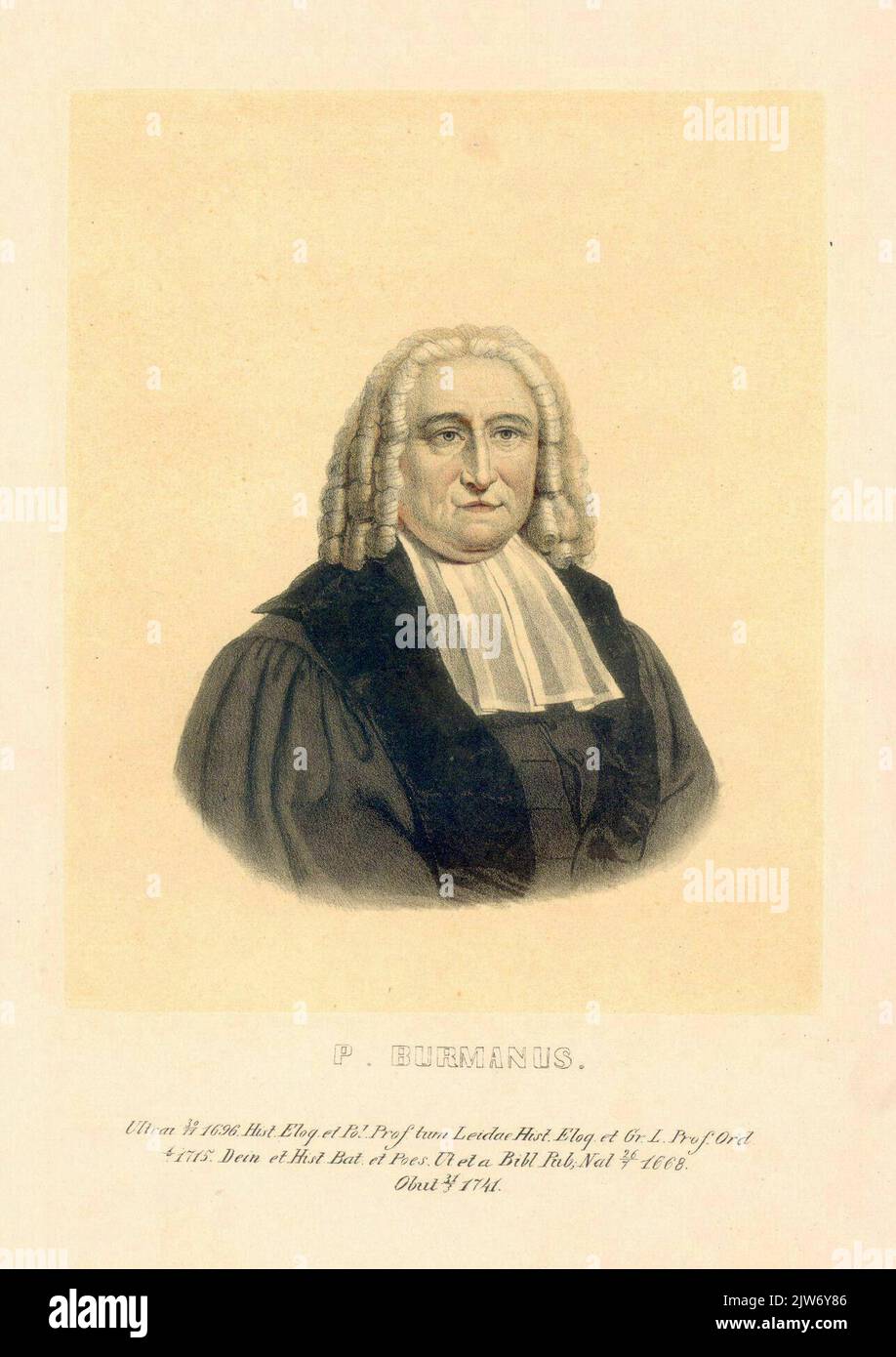 P. Burman. / Ultrai 30/11 1696. Hist. Eloq. and PO. Prof. Then Leidae ...