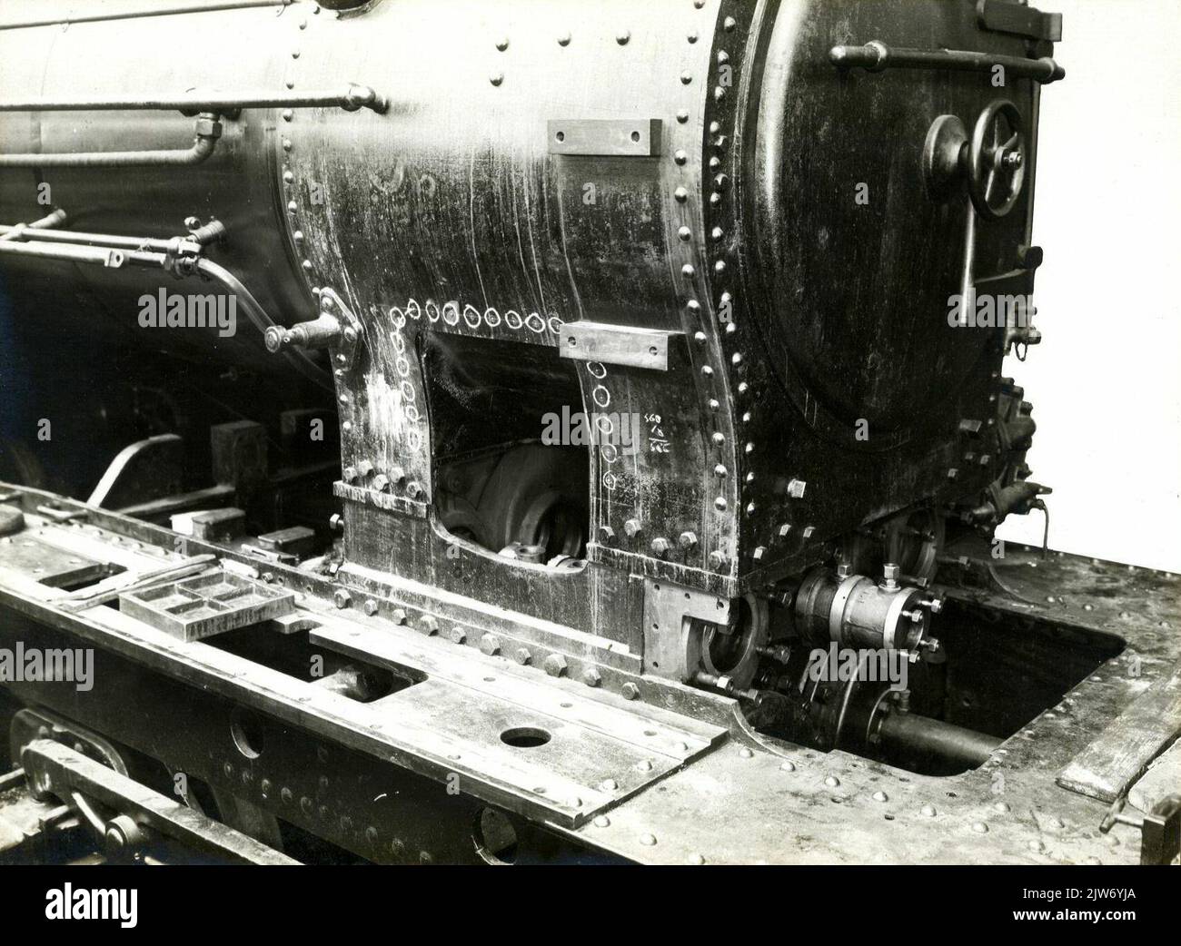 Detail of the steam locomotive no. 1777 (series 1700/1800) of the N.S ...