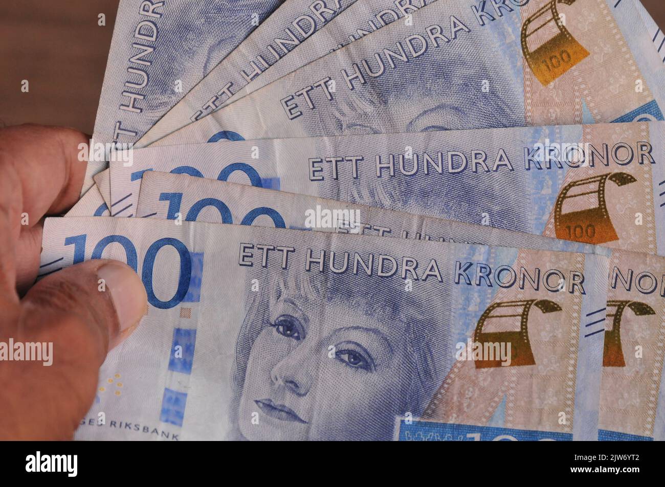 Copenhagen /Denmark/04 September 2022/ Swedish kronor bill notes in ...