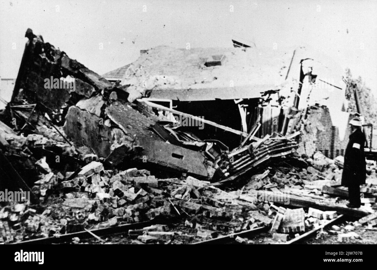 Image of the transformer house destroyed during the war at the workshop ...