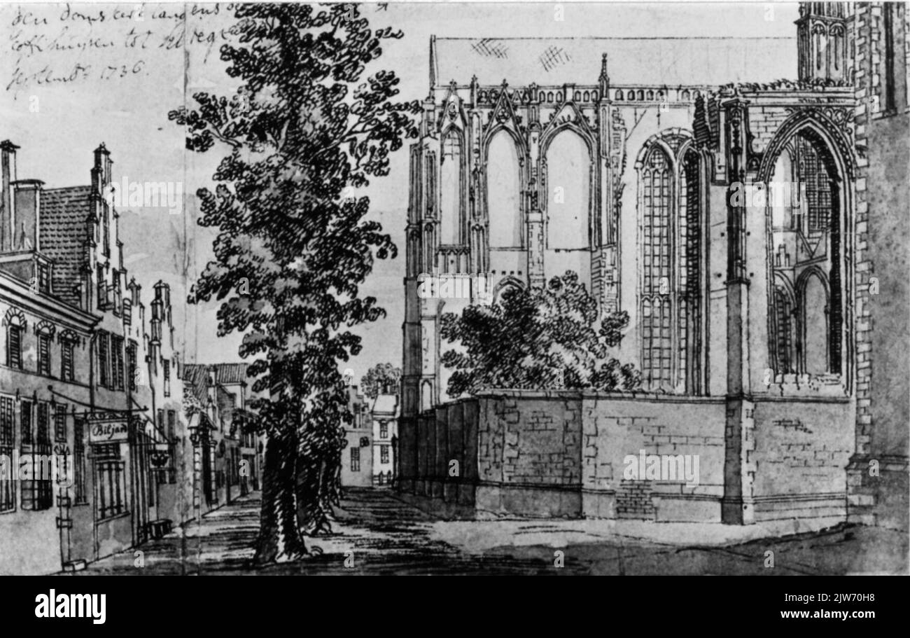 View of the Domkerkhof in Utrecht from the west with the houses on the ...