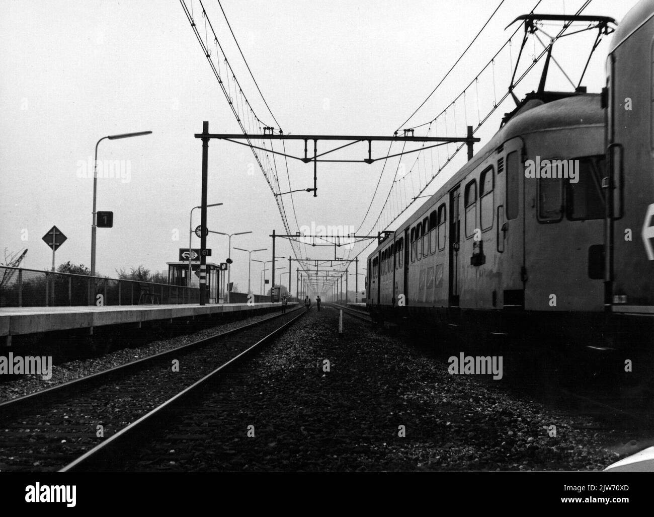 View of the Spoorbaan and the platforms of the N.S. station Nijmegen ...