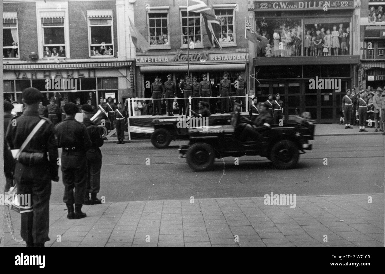 Image of the Memorial D-Day Parade. The stage during the parade of the ...