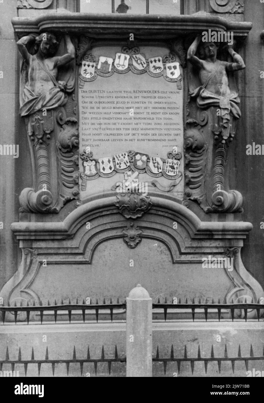 Image of the restored, marble memorial stone in the front of the ...