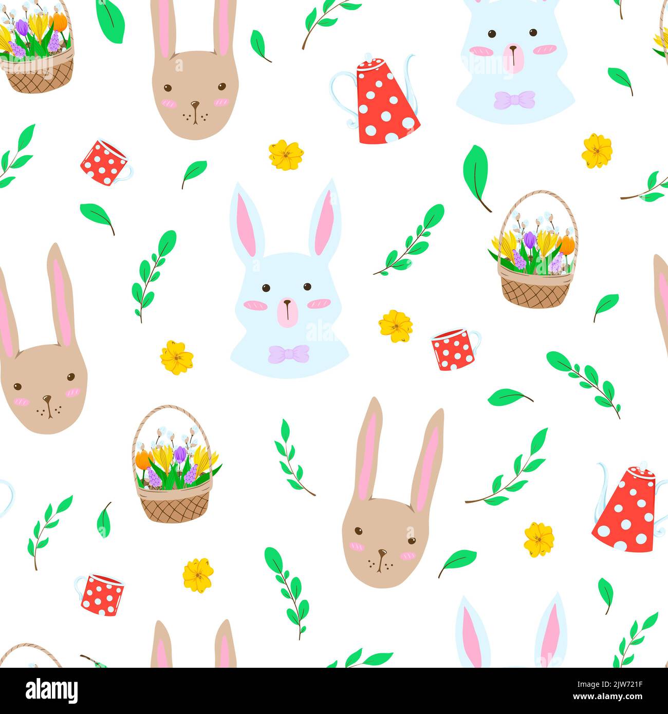 Seamless bunnies pattern hi-res stock photography and images - Alamy