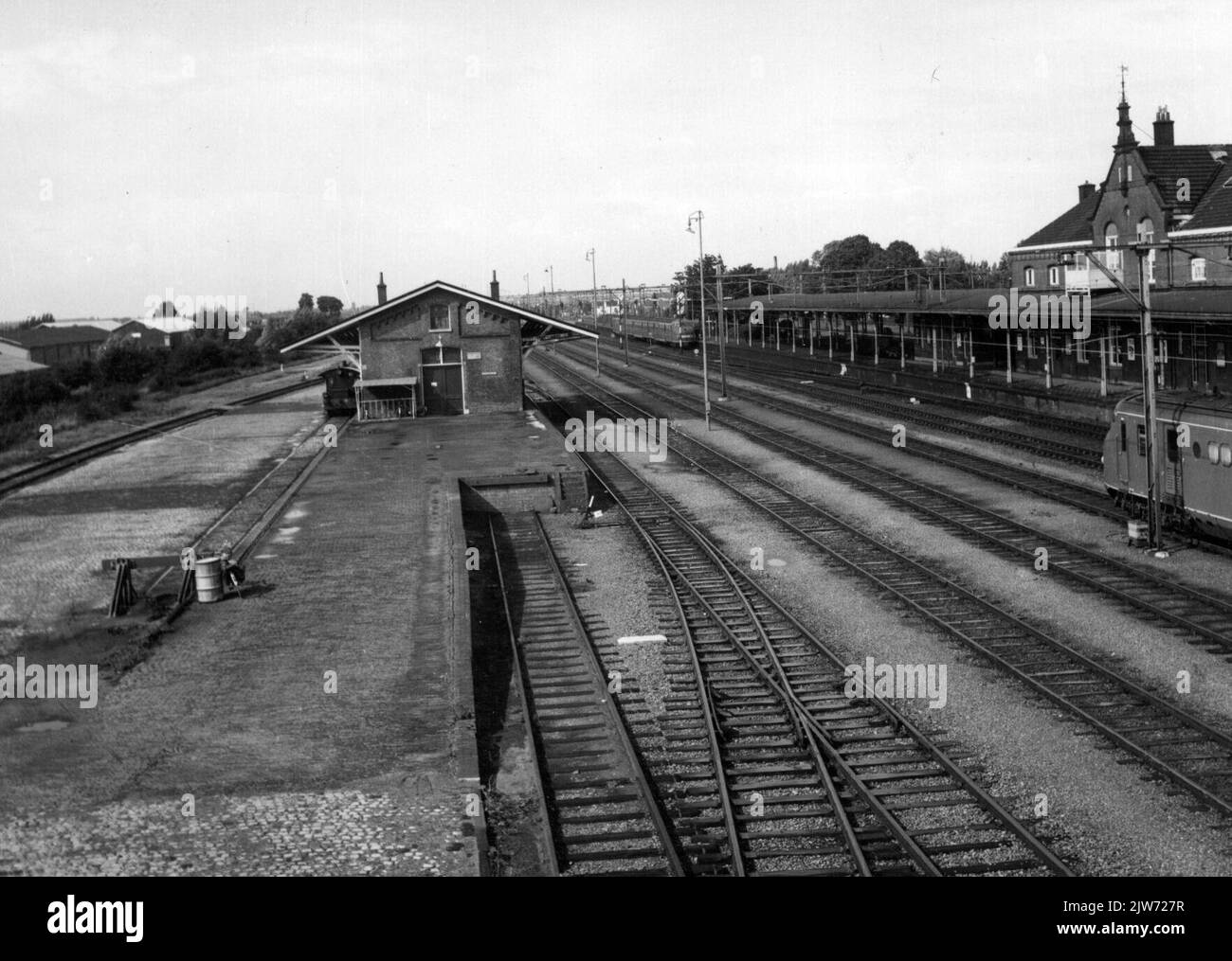 View of the yard of the N.S. station Geldermalsen in Geldermalsen with ...