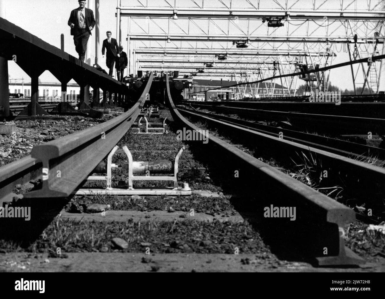 Image of the loading of a train (robe train) with rails on the site of ...
