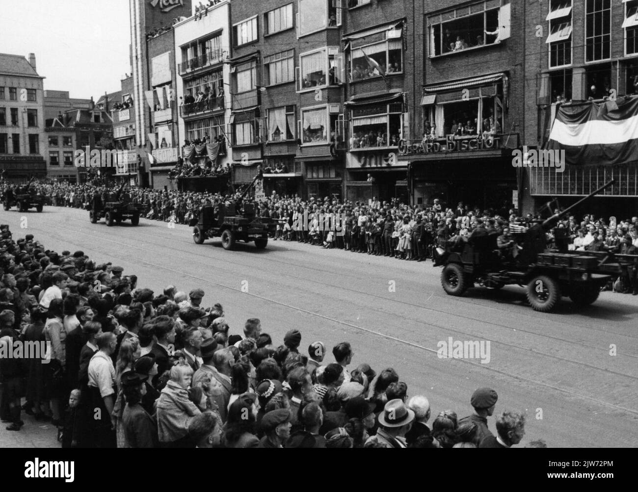 Image of the Memorial D-Day Parade. Law vehicles of the 3rd Canadian ...
