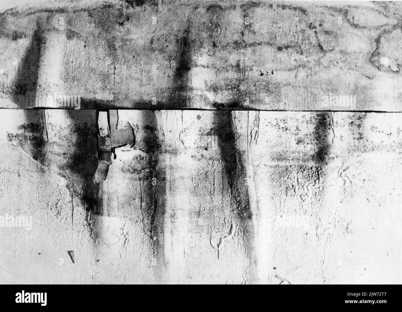 Image of the moisture damage due to a leaking water pipeline on the ...