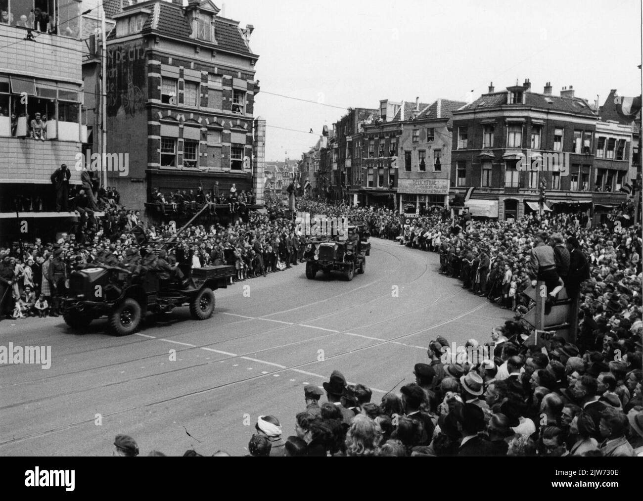 Image of the Memorial D-Day Parade. Law vehicles of the 3rd Canadian ...