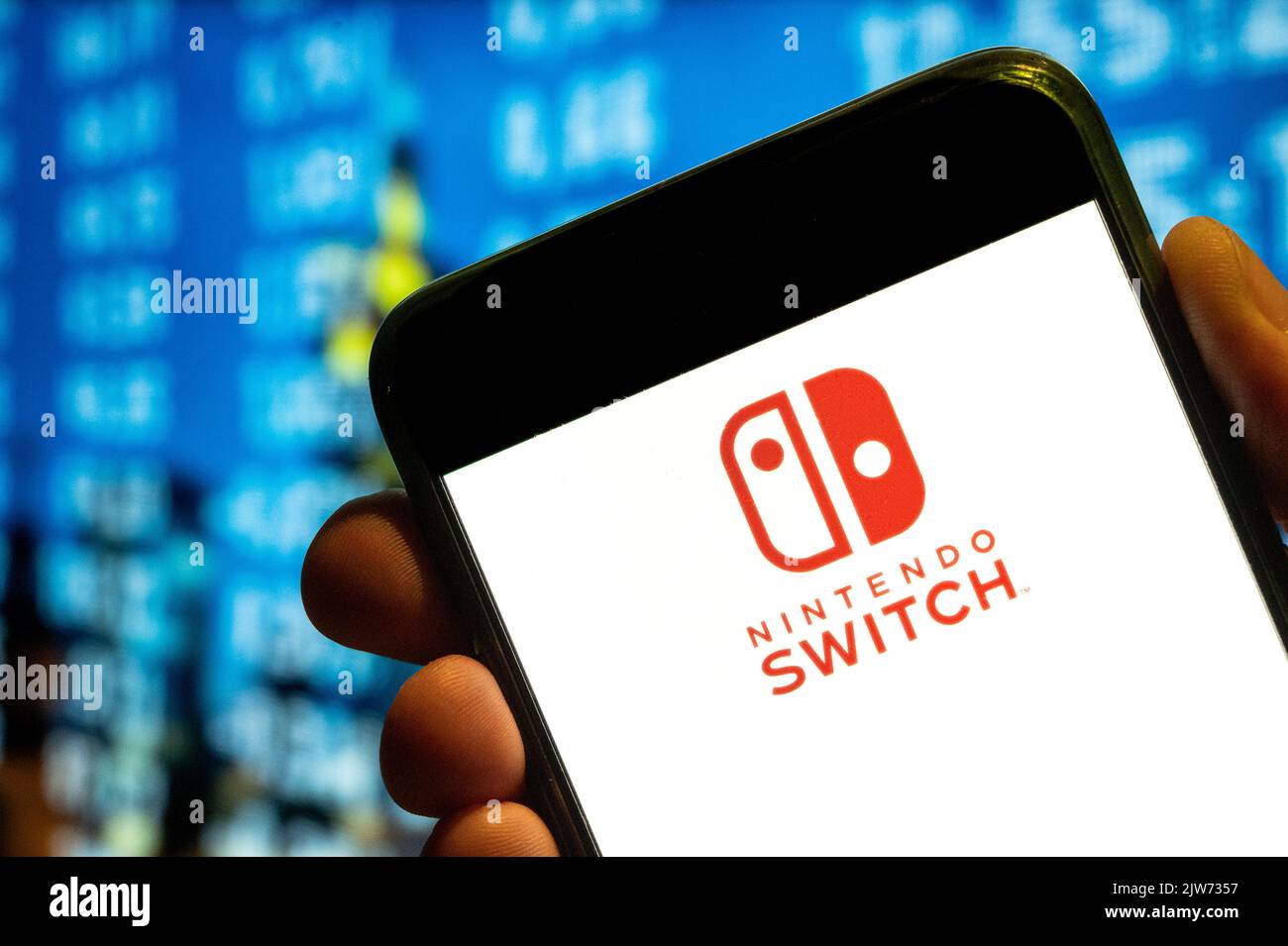 In this photo illustration, the Japanese multinational video gaming ...